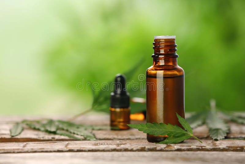 CBD Oil Bottle And Hemp Products Cannabis Stock Image - Image of ...