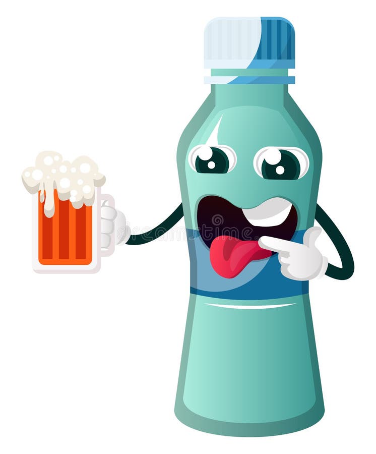 Bee Holding a Drink, Bee Holding a Beer, Illustration, Vector Stock ...