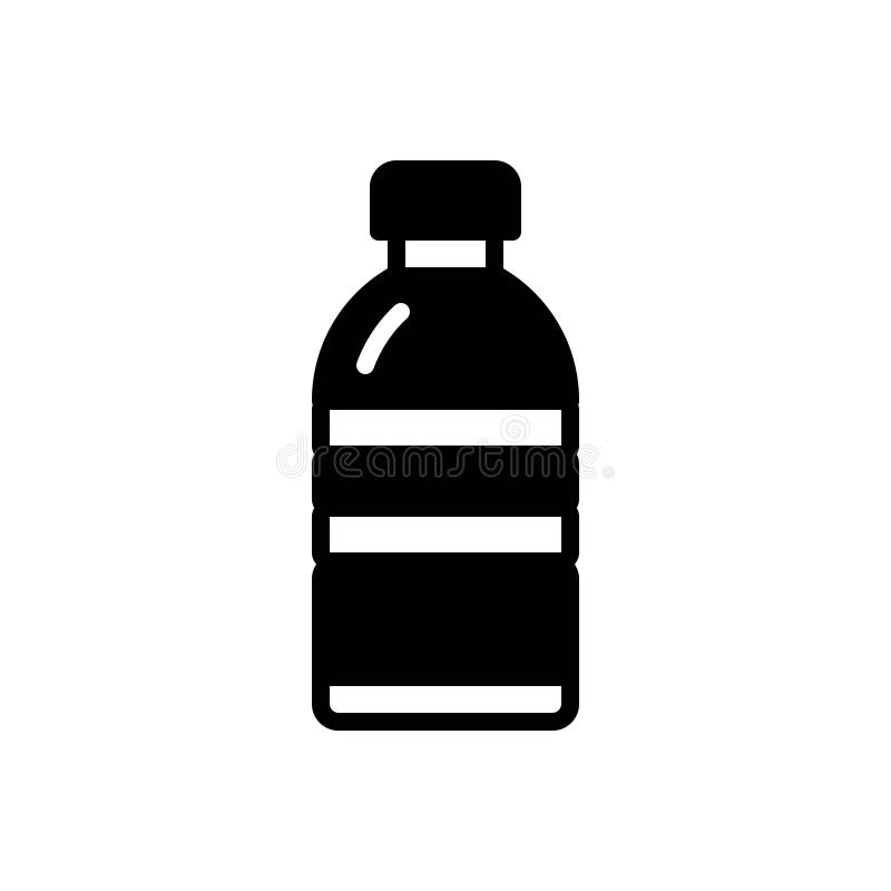 Black Solid Icon for Bottle, Container and Water Stock Illustration ...