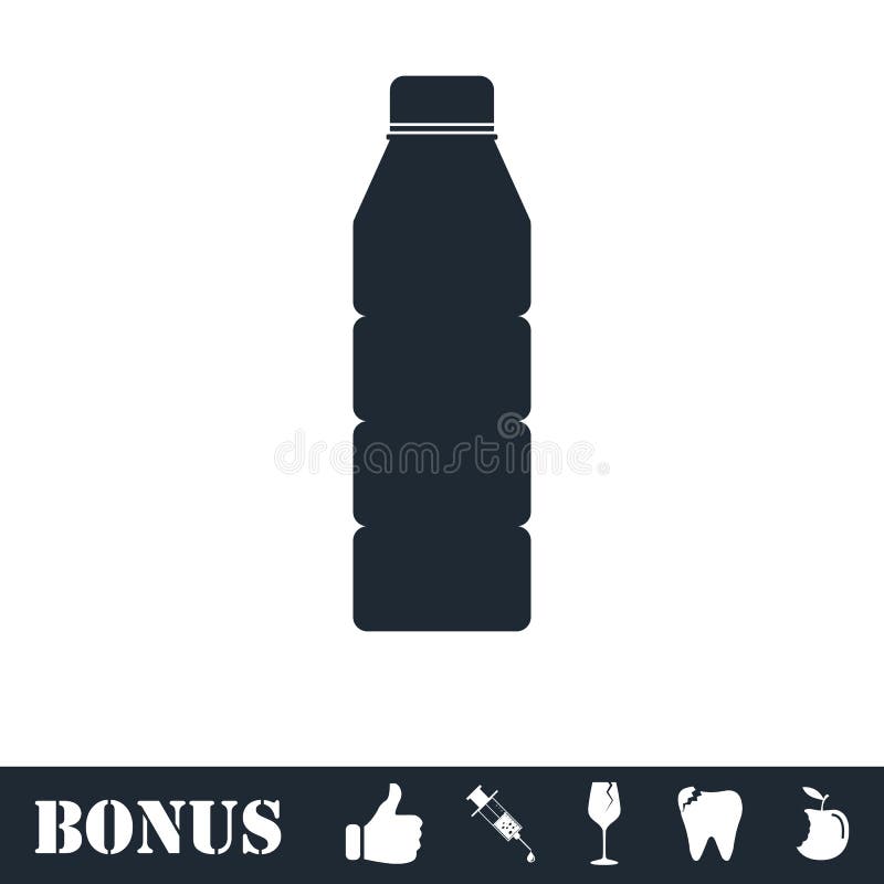 Bottle icon flat editorial photo. Illustration of isolated - 151753726