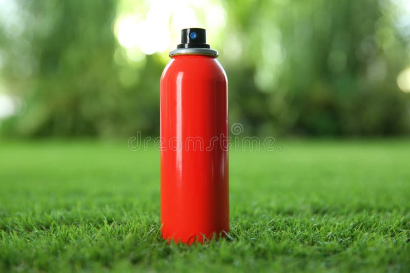 Bottle of Insect Repellent Spray on Green Grass Stock Image - Image of ...
