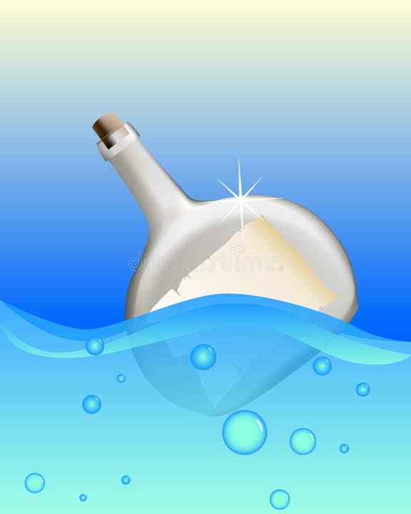 Bottle with a letter stock vector. Illustration of clear - 20951723