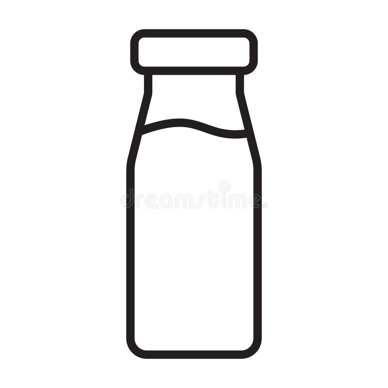 Bottle Line Icon. Milk Bottle Icon. Milk Jar Icon. Stock Illustration ...
