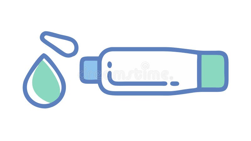Bottle with Liquid Drops Icon for Hydration or Medicine, Vector Design ...