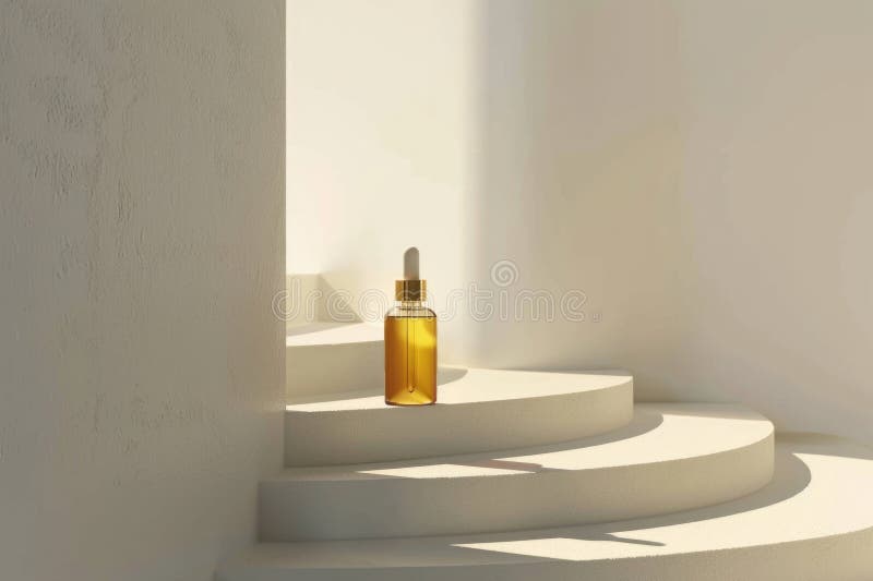 A Bottle of Liquid Placed on a Set of Steps. Suitable for Various ...
