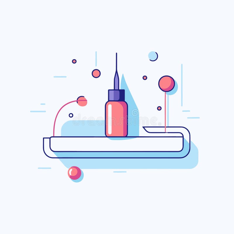 Vector of a Flat Icon Vector of a Bottle of Liquid on a Shelf Stock ...