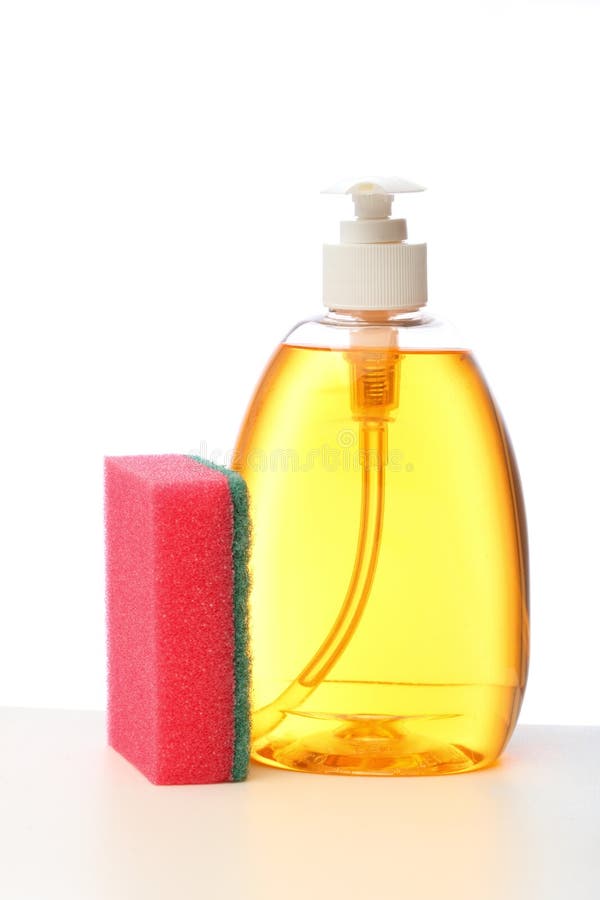 Dish soap and sponges stock image. Image of yellow, soap - 20288323