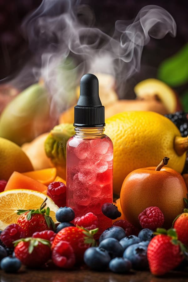 Bottle with Liquid. Vaping. Flavored E-liquid Stock Image - Image of ...