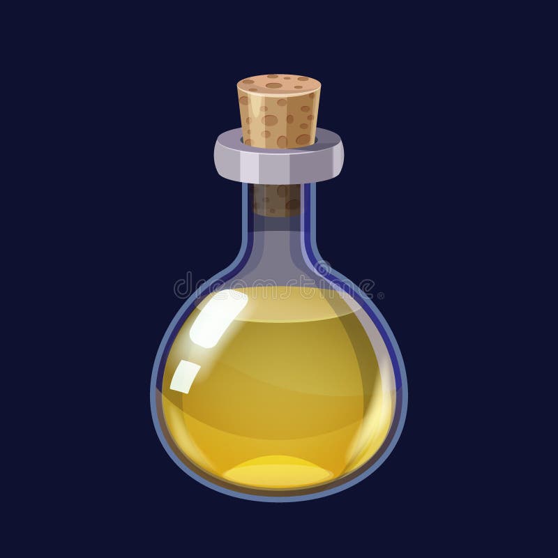 Bottle Magic Potion with Eyes. Game Icon Asset, Glass, Liquid Elixir ...