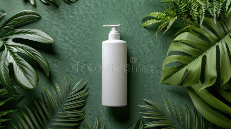 Bottle of Lotion on Green Table Stock Image - Image of green ...