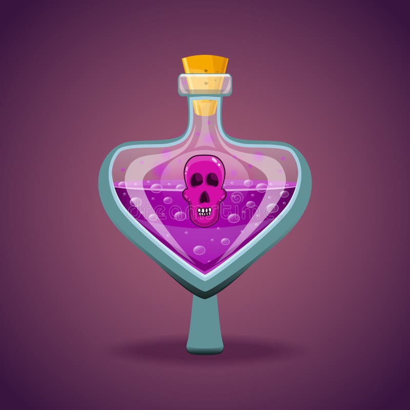 Bottle of Magic Elixir with Skull Stock Vector - Illustration of drug ...