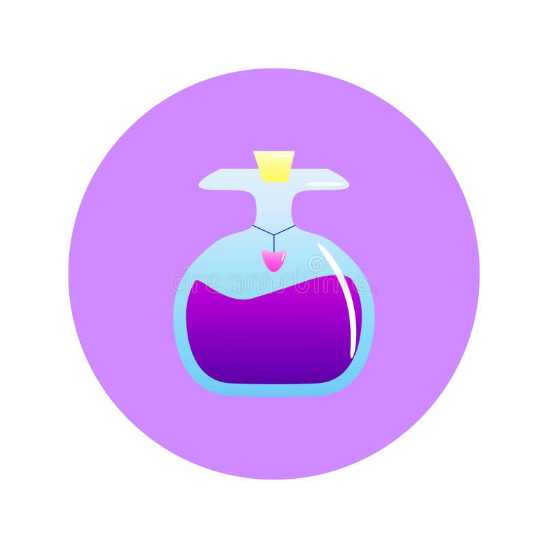 Bottle Magic Potion in a Circle Stock Vector - Illustration of white ...