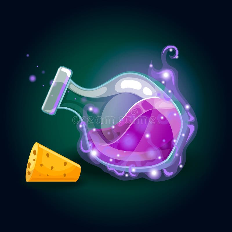 Bottle with Clover Leaf, Magic Elixir Stock Vector - Illustration of ...