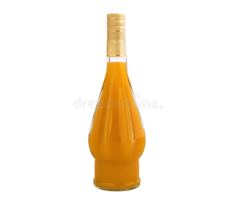 Mango Liqueur, Strong Homemade Alcohol and Pieces of Ripe Fruit on a ...