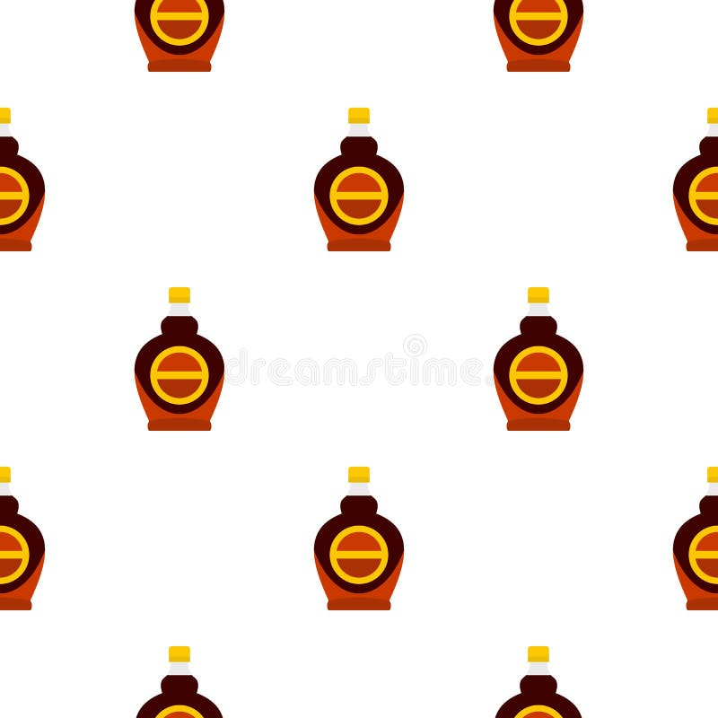 Bottle of Maple Syrup Pattern Seamless Stock Vector - Illustration of ...