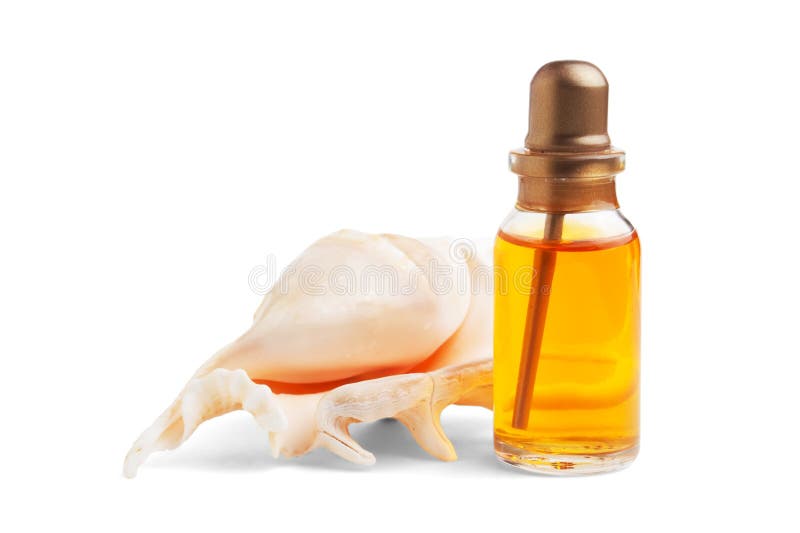Bottle of Medicine and Sea Shells Stock Image - Image of extract ...