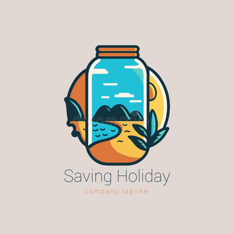 Bottle Message Beach Travel Logo. Summer Vacation Logo Stock ...