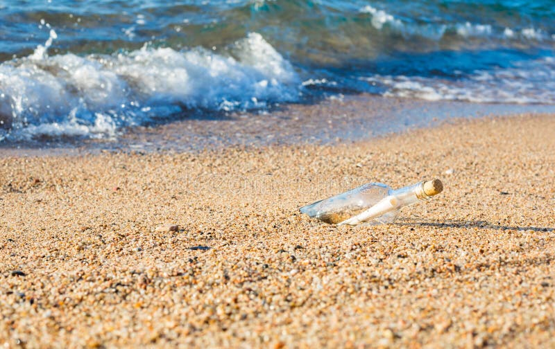 Bottle with message stock image. Image of communication - 33861507