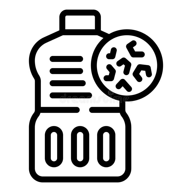 Bottle Microplastics Pollution Icon Outline Vector. Food Chain Stock ...