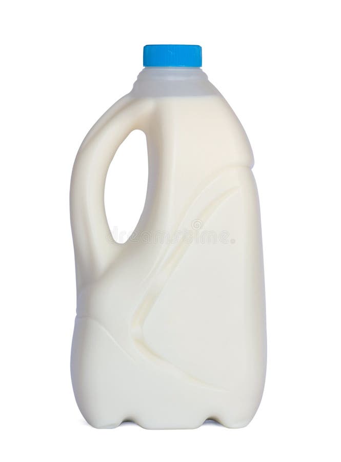Airtight One Gallon Milk Jug with a Blue Cap on Stock Photo - Image of ...