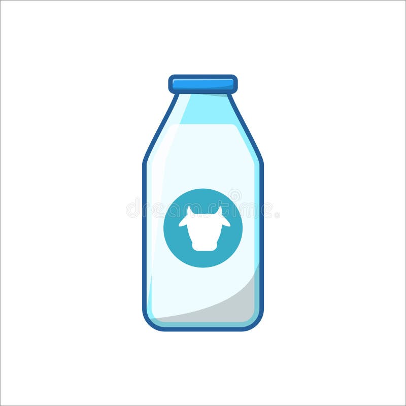Bottle of Milk Cartoon Illustration Stock Illustration - Illustration ...