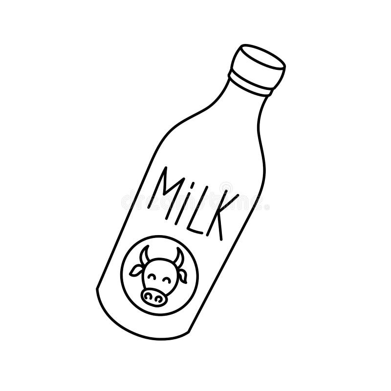 Bottle of Milk. Editable Outline Stroke. Vector Line Icon. Stock Vector ...