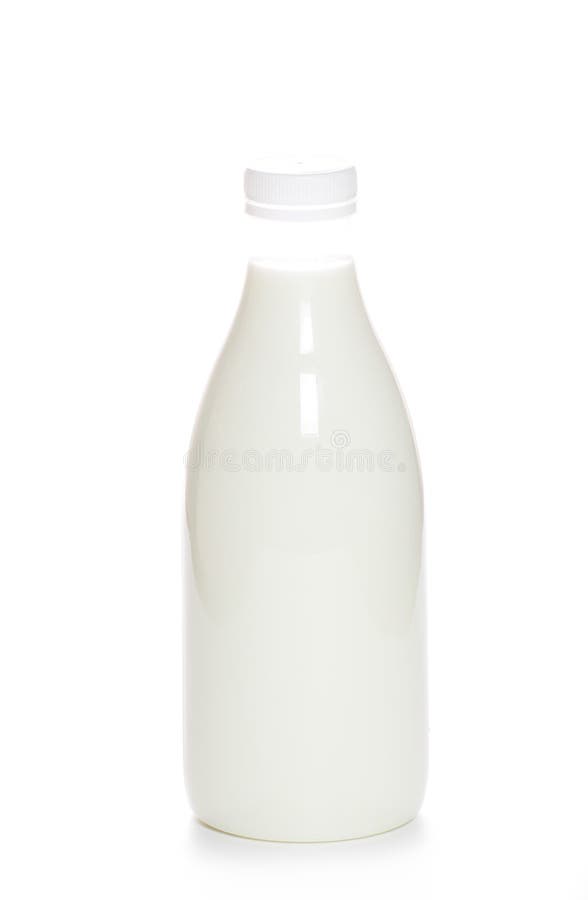 Bottle of Milk on a White Background Stock Photo - Image of yogurt ...