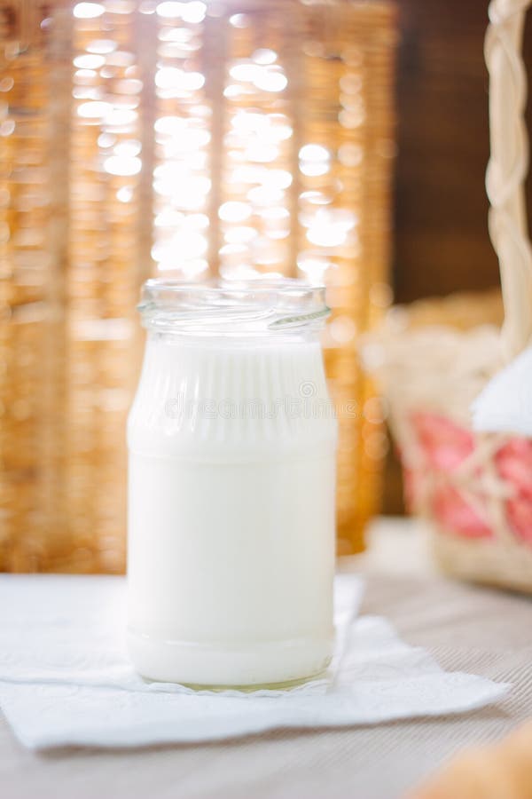 Bottle with the milk stock image. Image of cloth, tasty - 86520353