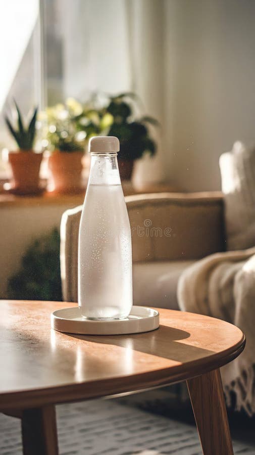 Bottle Mockup Design with Ice Water Filling Stock Illustration ...