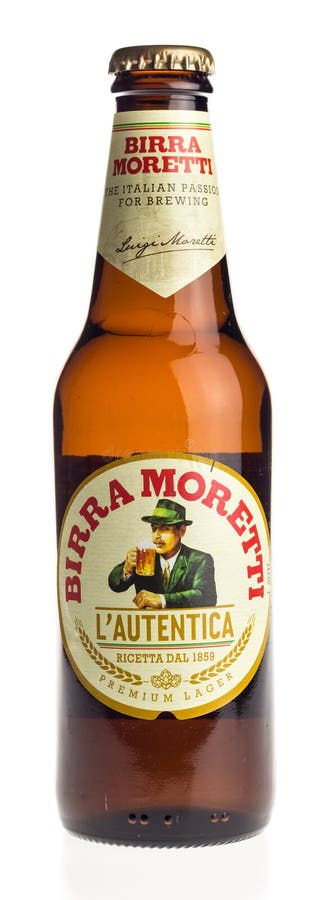 Bottle of Moretti Pilsener Beer Isolated on White Editorial Photography ...