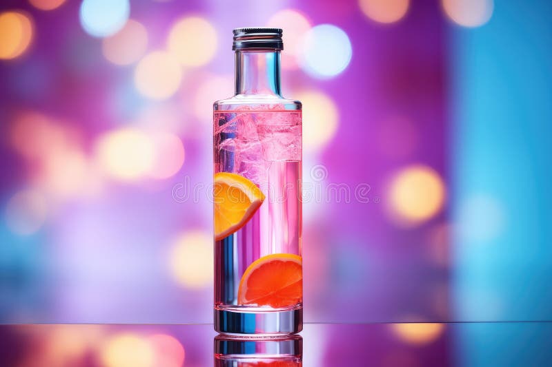 Bottle with Multi-colored Liquid or Magic Potion, Medicine, Colorful ...