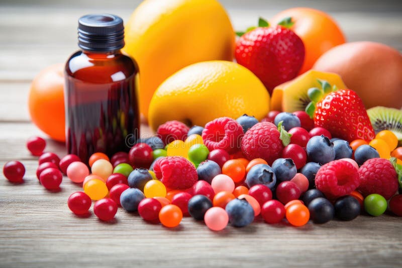 Bottle of Multivitamin Supplements, Ready To Be Taken Stock Image ...