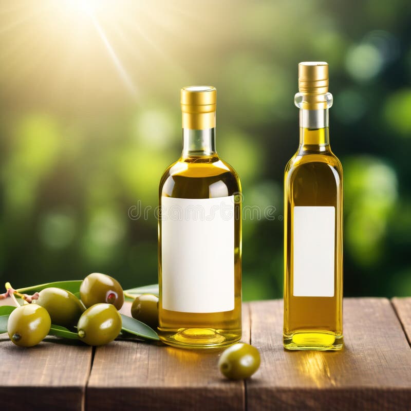 Bottle of Olive Oil, Blank Empty Generic Product Packaging Mockup Stock ...
