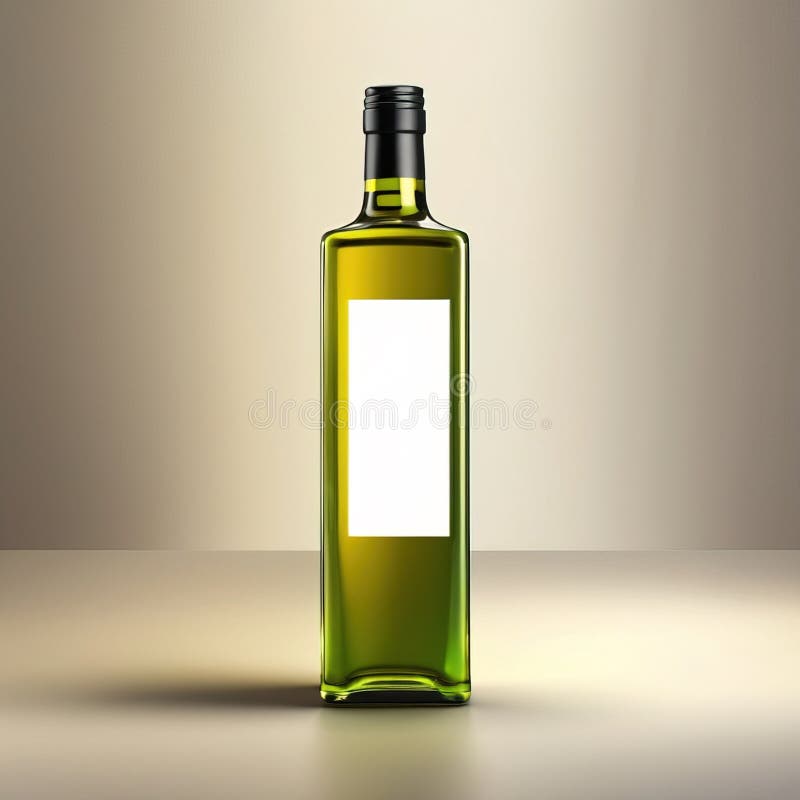 Bottle of Olive Oil, Blank Empty Generic Product Packaging Mockup Stock ...
