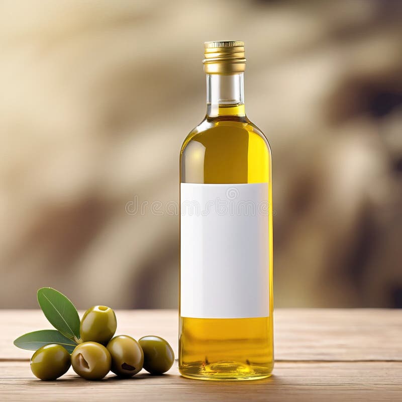 Bottle of Olive Oil, Blank Empty Generic Product Packaging Mockup Stock ...