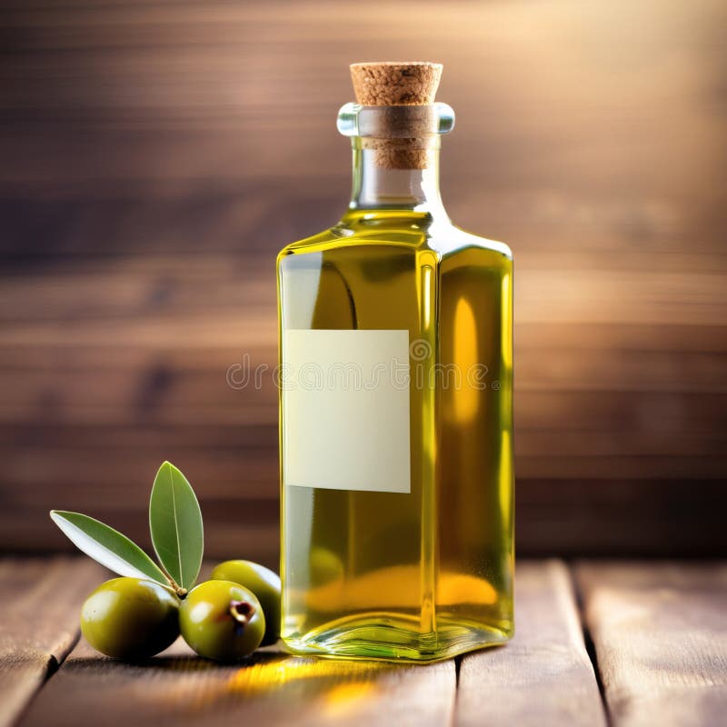 Bottle of Olive Oil, Blank Empty Generic Product Packaging Mockup Stock ...