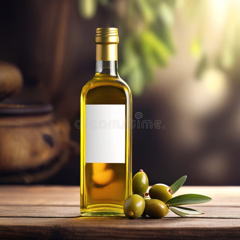 Bottle of Olive Oil, Blank Empty Generic Product Packaging Mockup Stock ...