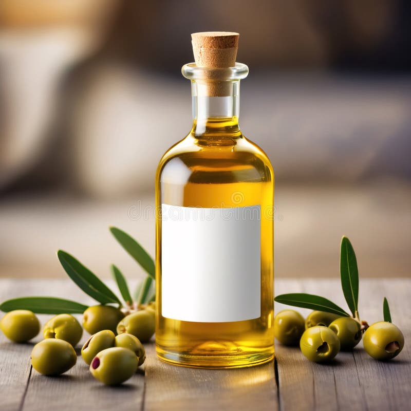 Bottle of Olive Oil, Blank Empty Generic Product Packaging Mockup Stock ...