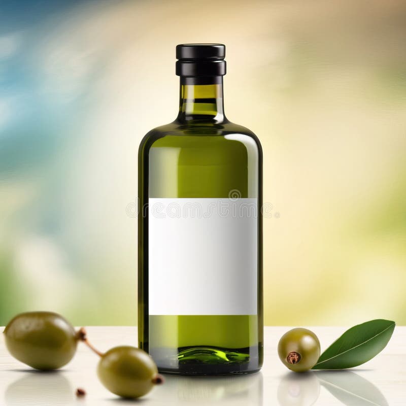 Bottle of Olive Oil, Blank Empty Generic Product Packaging Mockup Stock ...