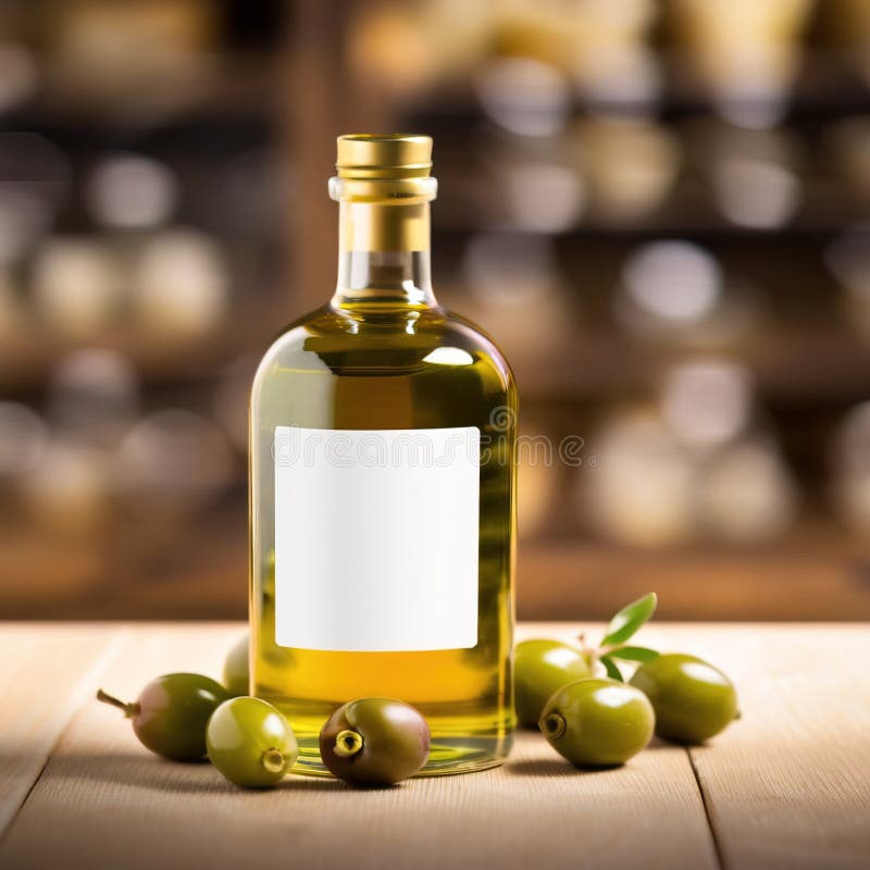 Bottle of Olive Oil, Blank Empty Generic Product Packaging Mockup Stock ...