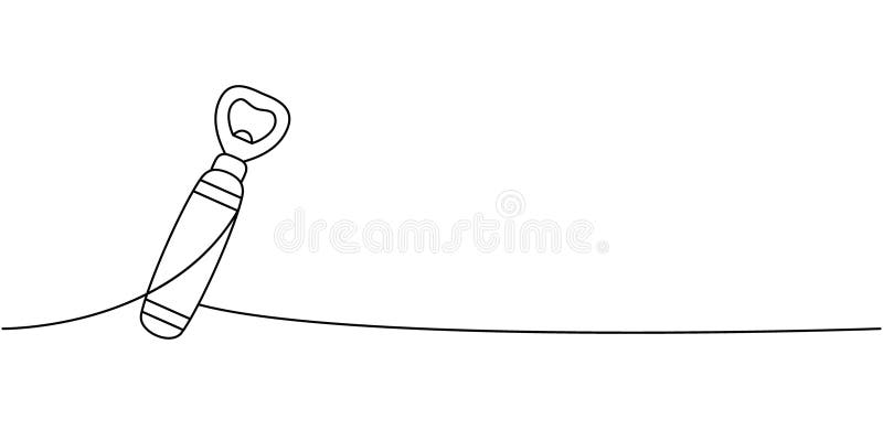 Bottle Opener One Line Continuous Drawing. Beer Pub Products Continuous ...