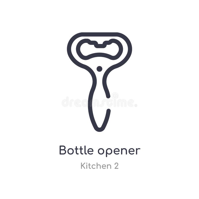 Bottle Opener Outline Icon. Isolated Line Vector Illustration from ...