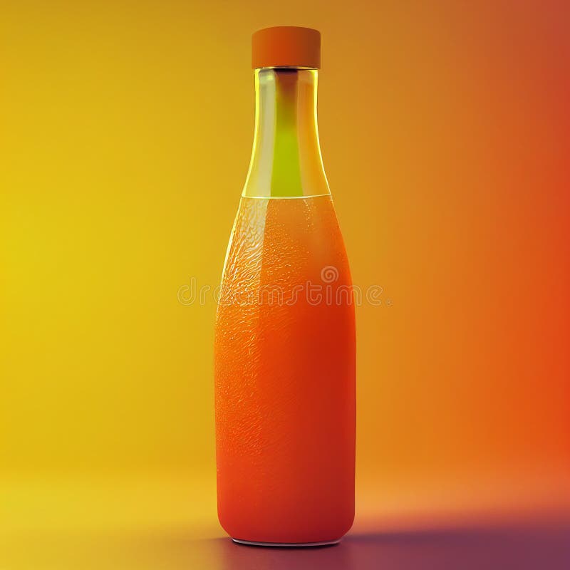 Bottle of orange juice stock illustration. Illustration of advertising ...