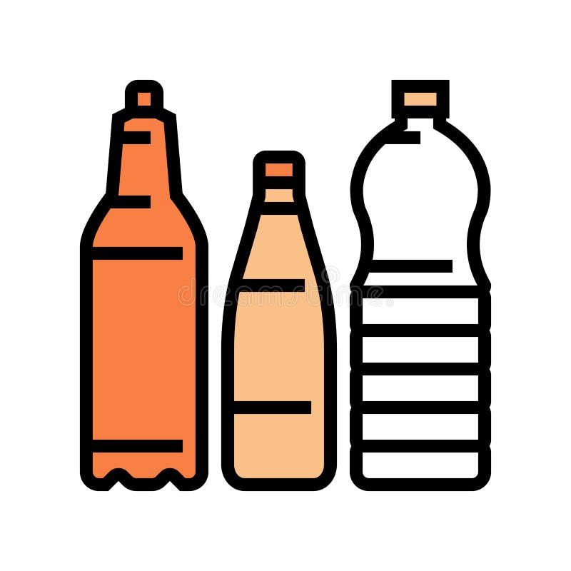 Bottle Packaging Plastic Waste Color Icon Vector Illustration Stock ...