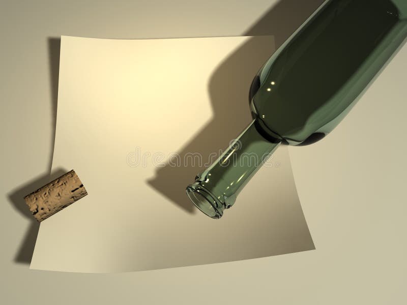 Bottle and paper stock illustration. Illustration of container - 3492379