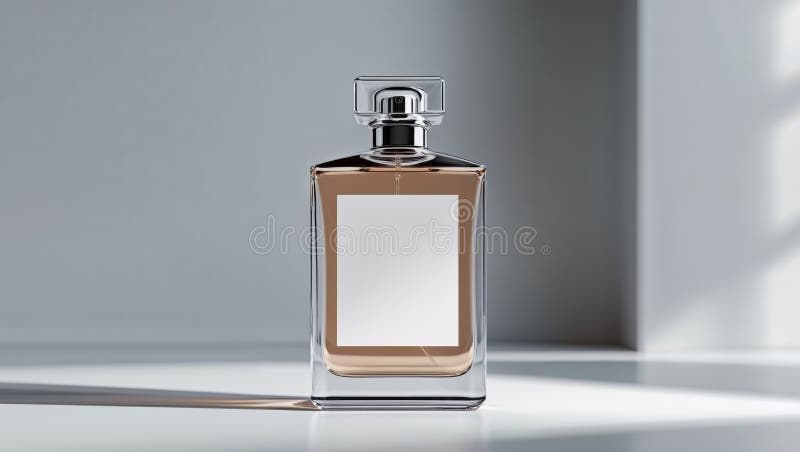 Bottle of Perfume with Blank Label Mock Up Template. Stock Image ...