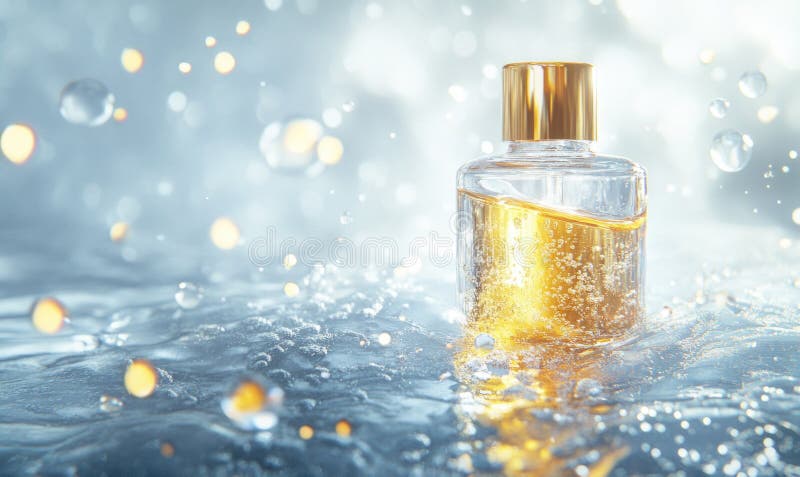 A Bottle of Perfume is Floating in the Water Stock Photo - Image of ...