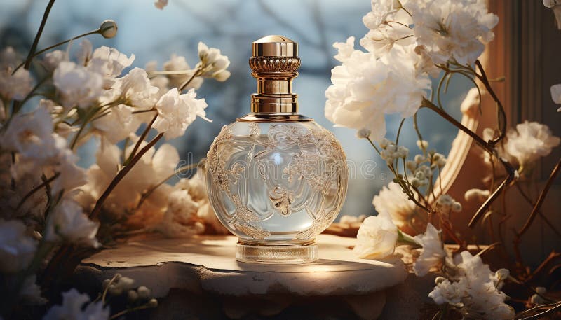 Bottle of Perfume with Flowers Spa Still Life Bottle of Perfume Amazing ...