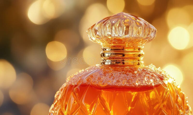 A Bottle of Perfume with a Gold Rim Stock Photo - Image of aroma ...