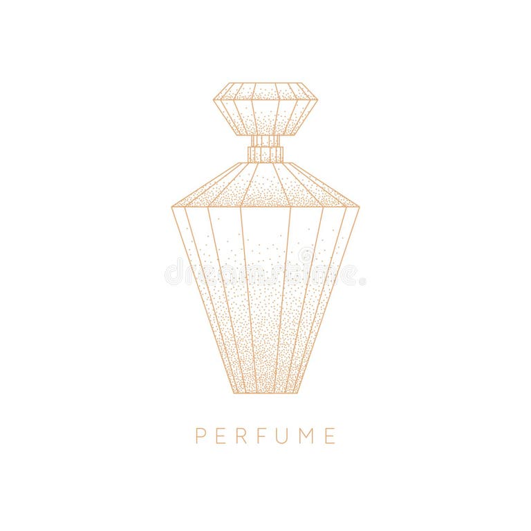 Bottle of Perfume. Linear Image Perfume To Monogram. Stock Vector ...